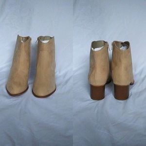 LOFT | Shoes | Nwt Loft Beige Stacked Heel Ankle Boot | Poshmark